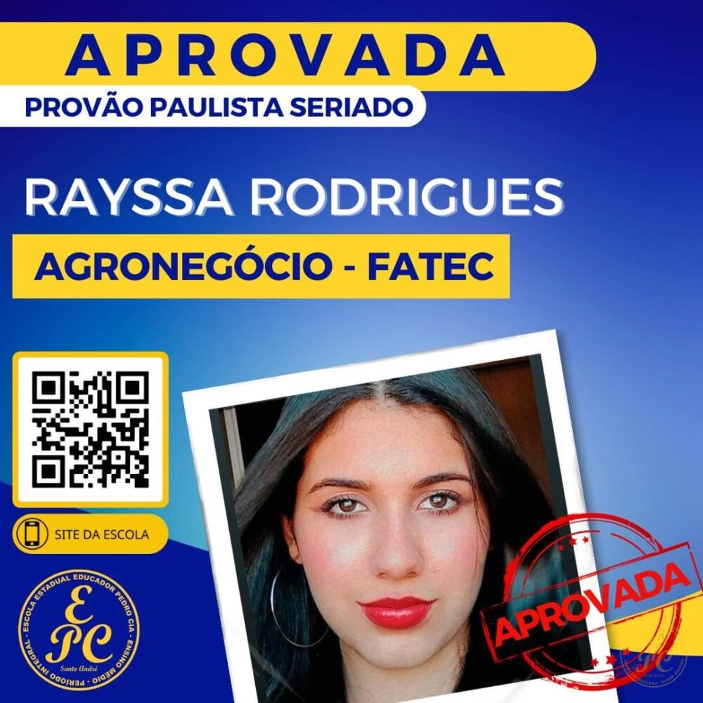 Aprovados – Provão Paulista Seriado – 1ª Fase – Escola Estadual Educador Pedro Cia